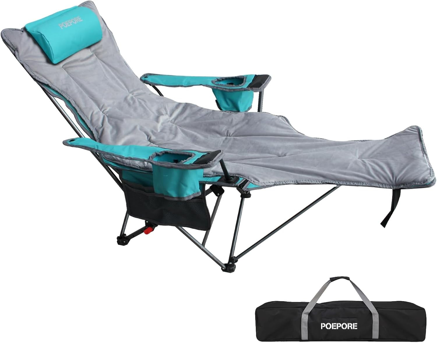 Reclining Camping Chair with Removable Footrest Lounge Chair with ...