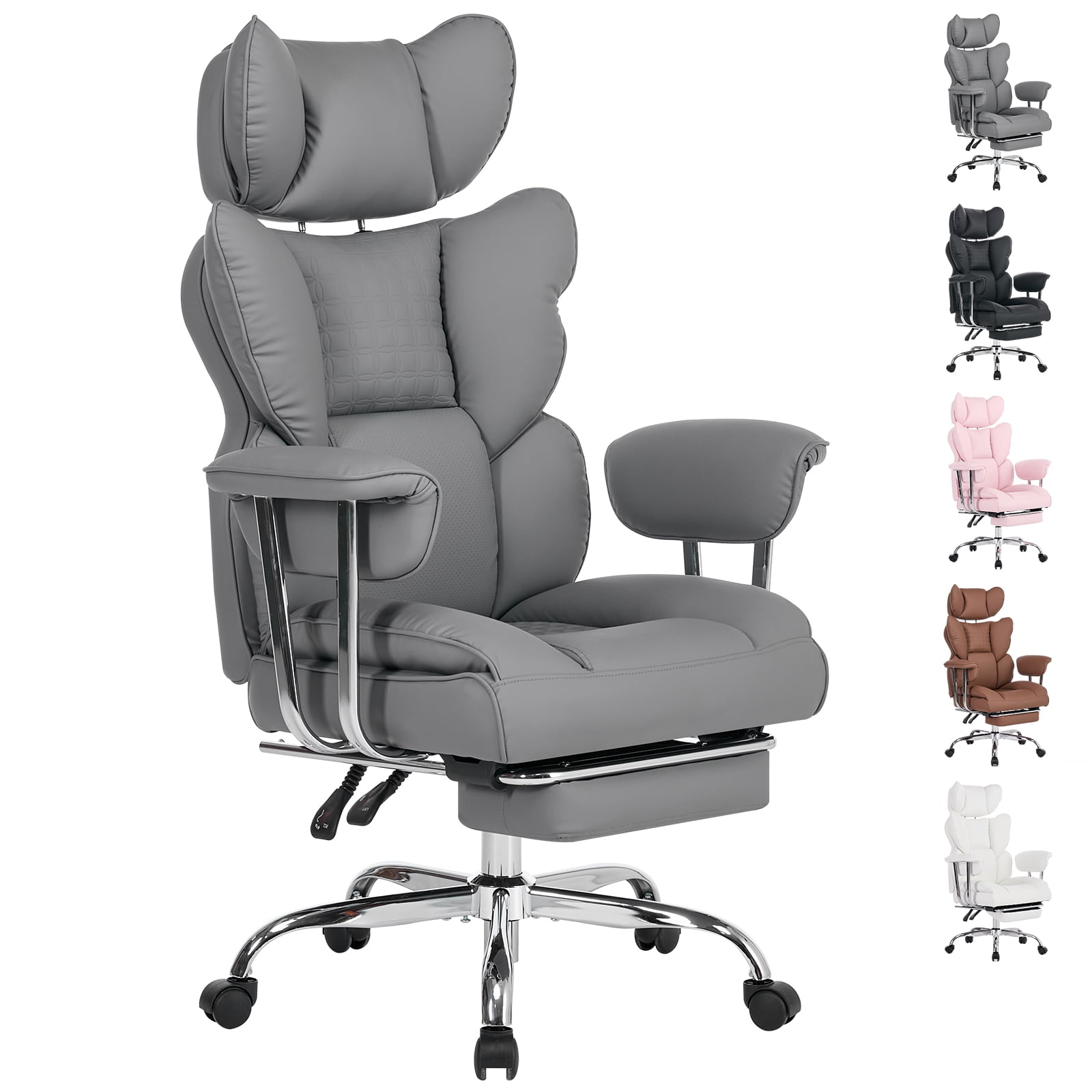 Reclining Executive Office Chair with Footrest, 350 lbs Heavy Duty High ...