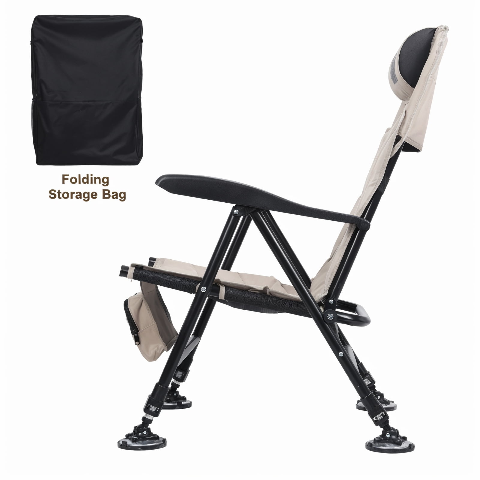 Reclining Fishing Chair, Foldable Fishing Chair for Adults, Outdoor ...