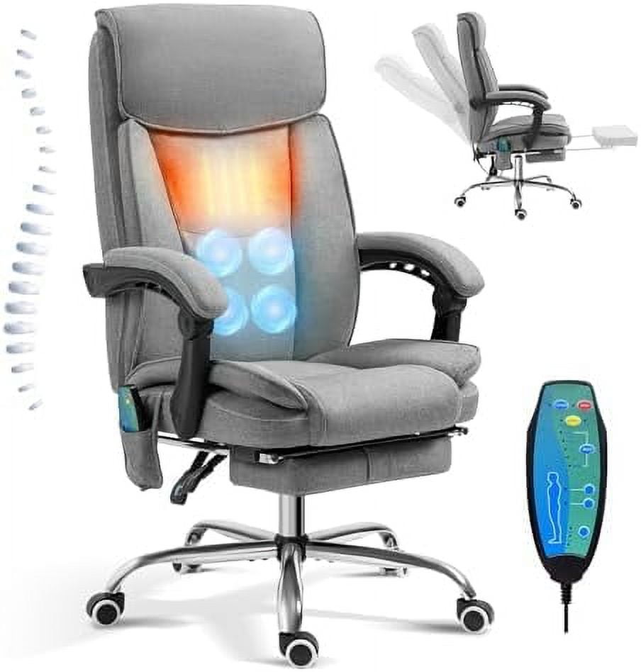 Reclining Massage Office Chair with Footrest, High Back Ergonomic ...