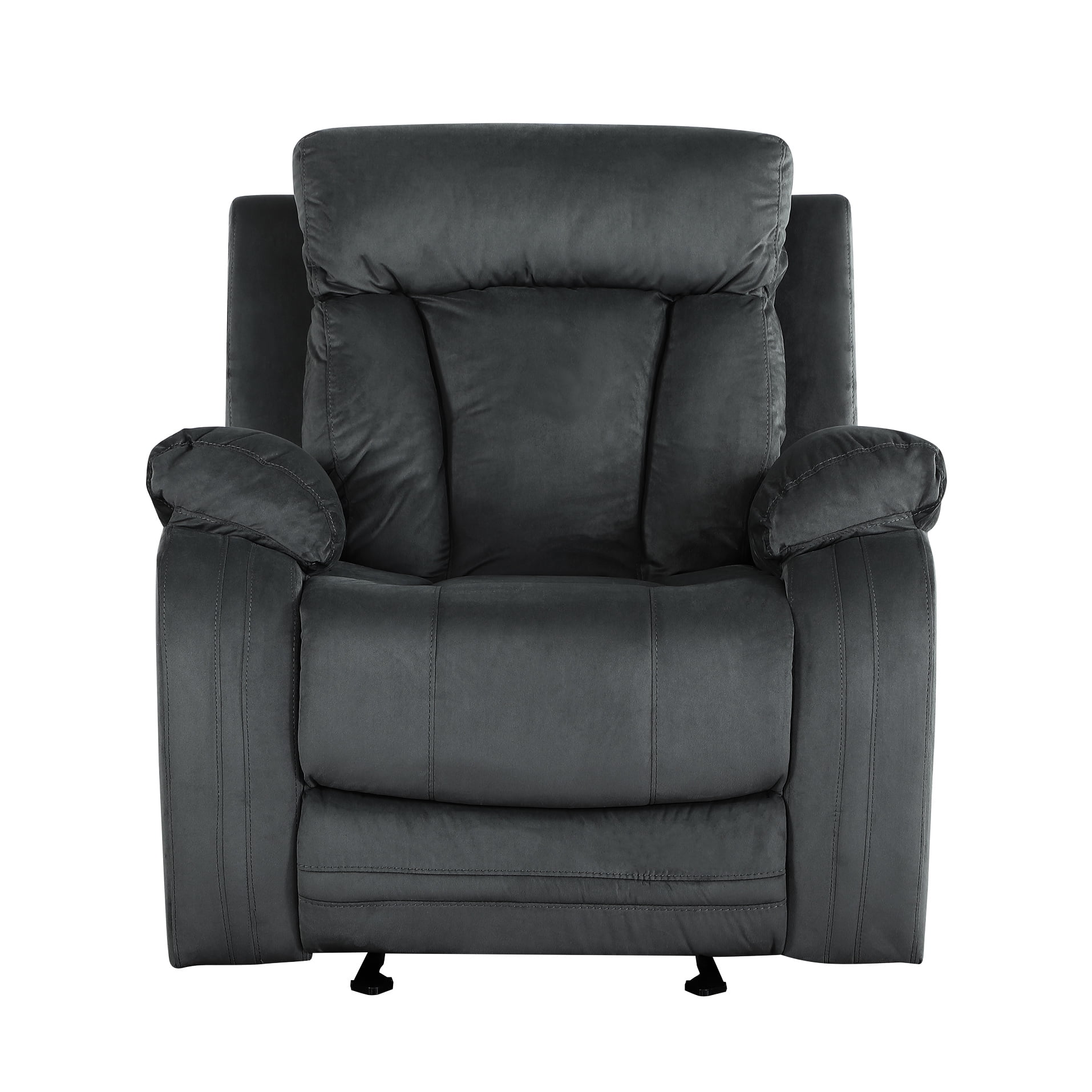 Reclining Microfiber Chair, Lumbar Support Addition, Gray Fabric ...