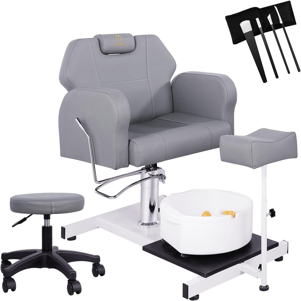 Reclining Pedicure Chair Station No Plumbing,360°Rotation Hydraulic ...