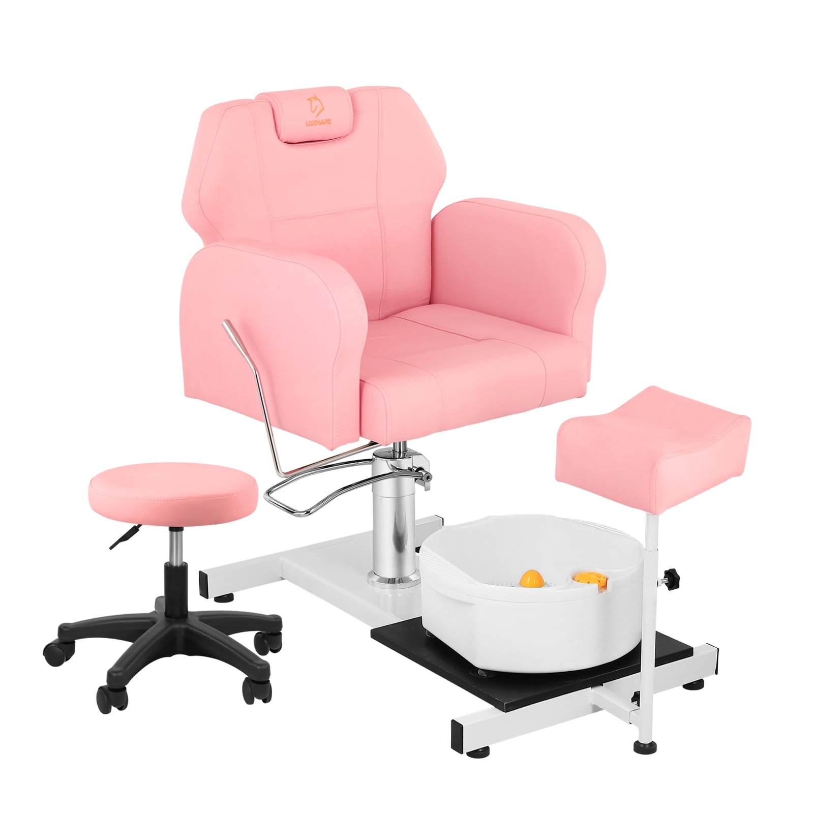 Reclining Pedicure Chair Station No Plumbing,360°Rotation Hydraulic ...