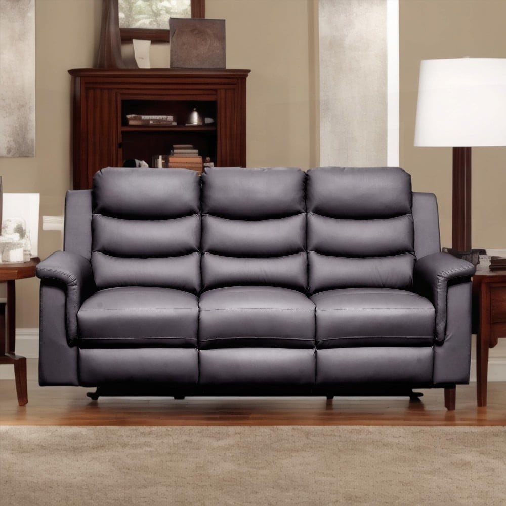 Reclining Sofa Cover (BLACK) - 3 Seat with Middle Console, Sturdy ...