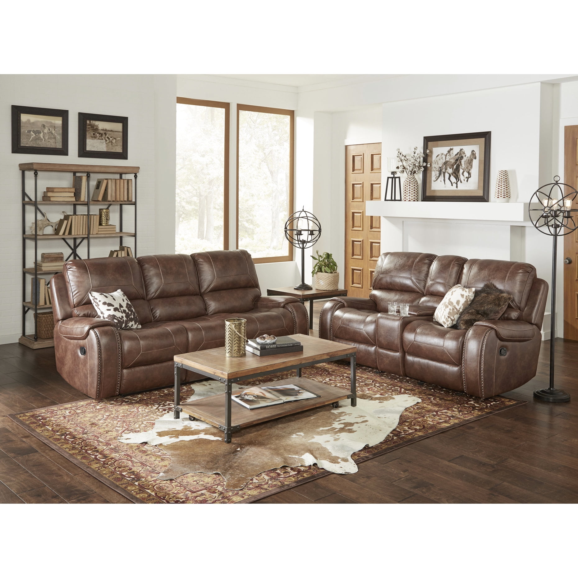 Reclining Sofa Set with USB+Rich Brown Color"-"Modern Living+Stylish ...