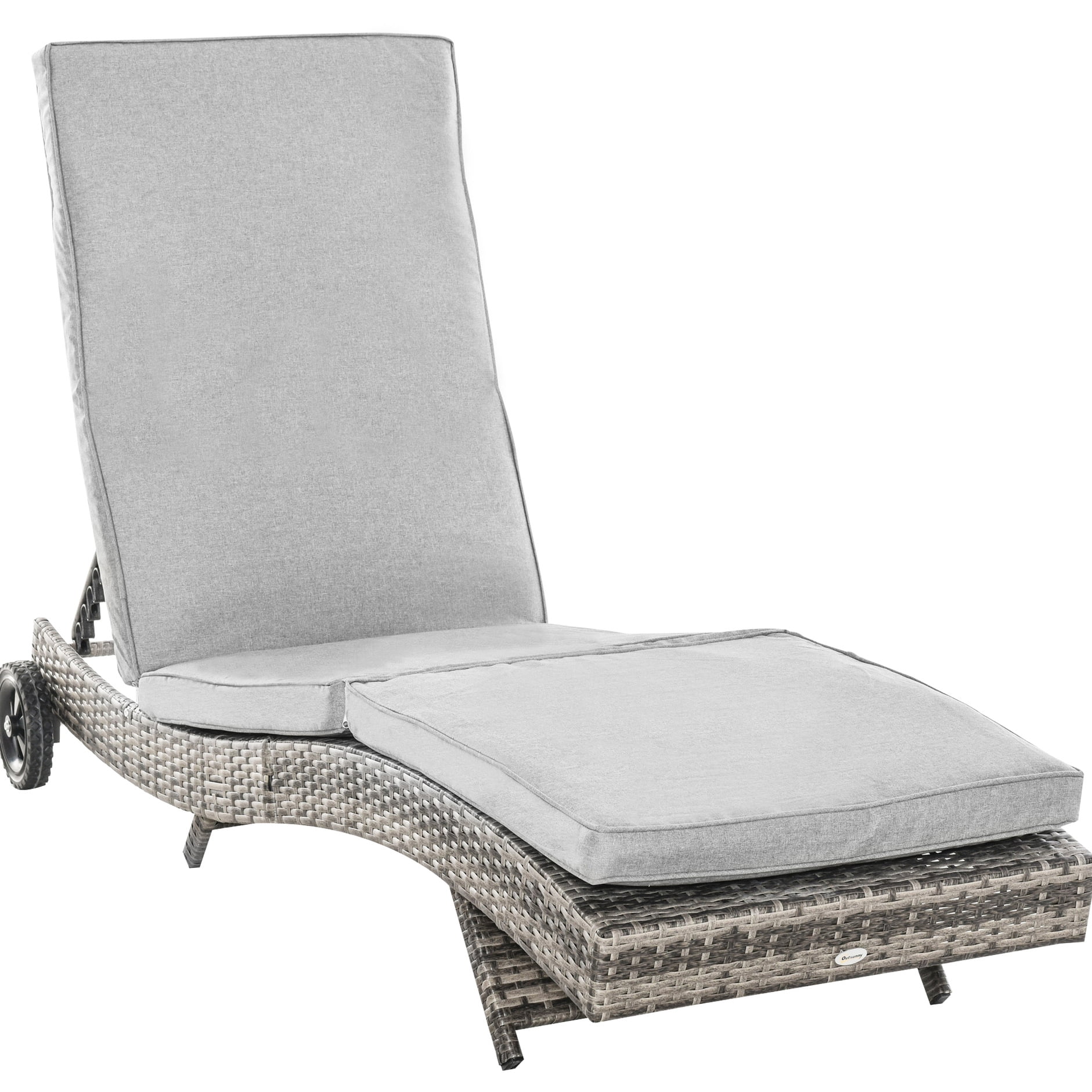 Reclining Sun Lounger with 5 Angles, Easy to Move - Walmart.com