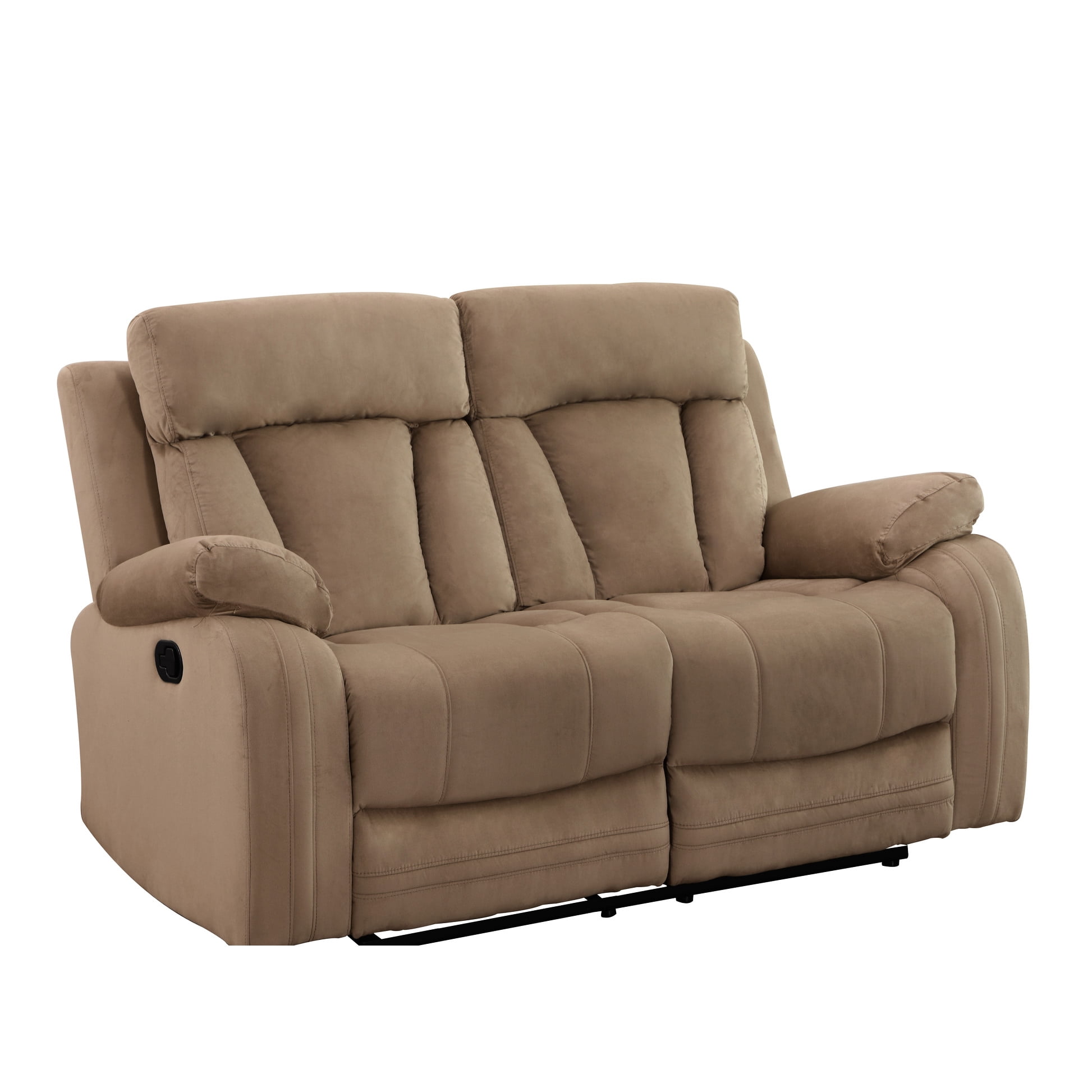 Reclining With Lumbar Support And - Beige Microfiber Reinforced Corner ...