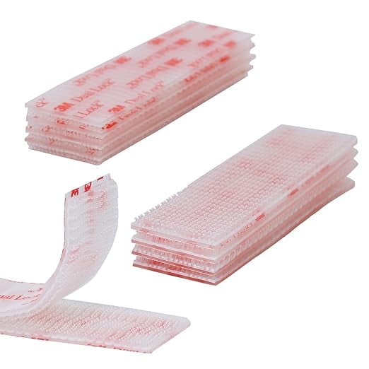 Reclosable Interlocking Fastener, 1in x 4in Clear Strip Hooks, 8 Pcs Ez ...