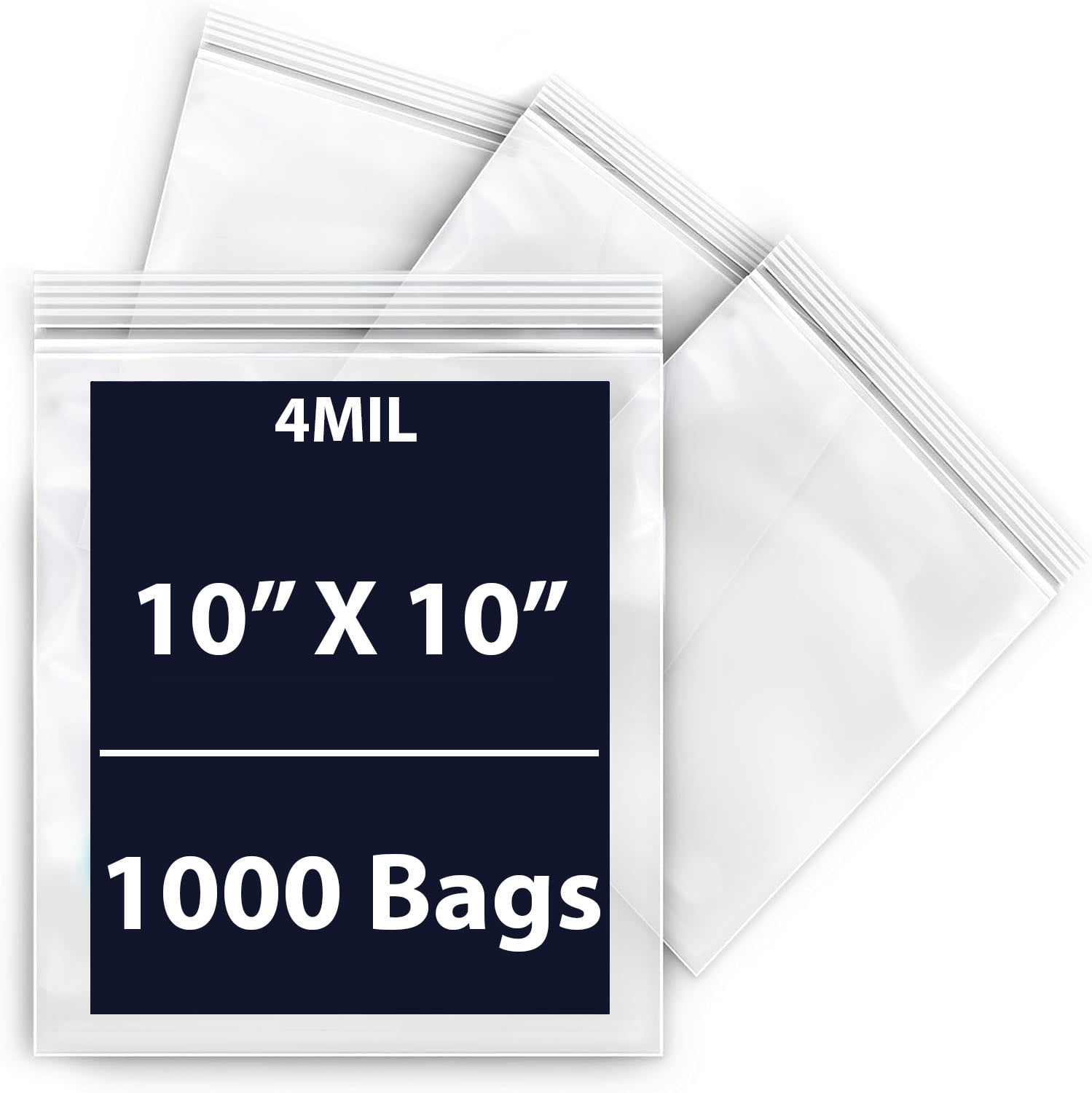 Reclosable Poly Bags - 10 x 10-1000 Bags 4 Mil Clear Plastic with ...