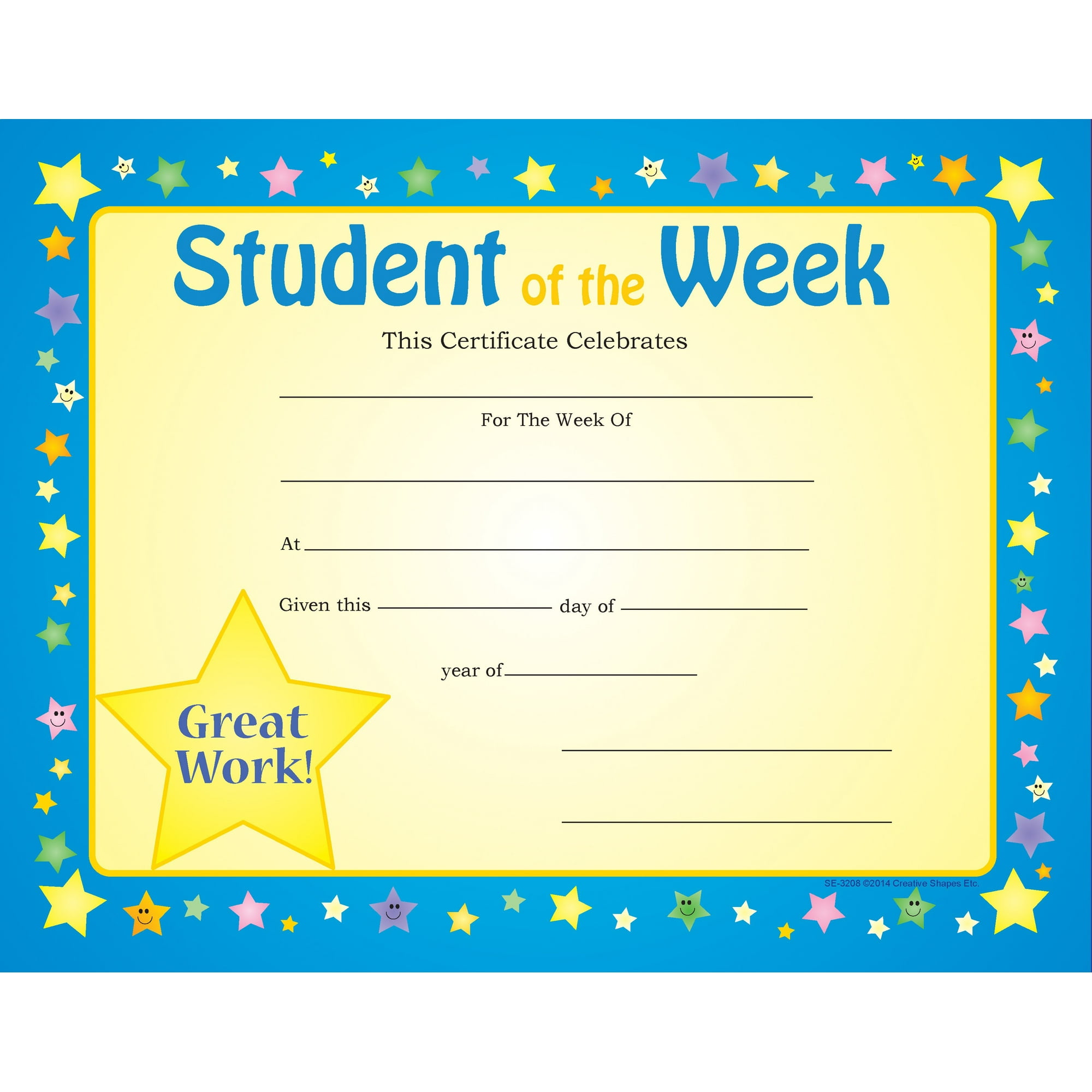 Student Of The Week Certificate Template Free