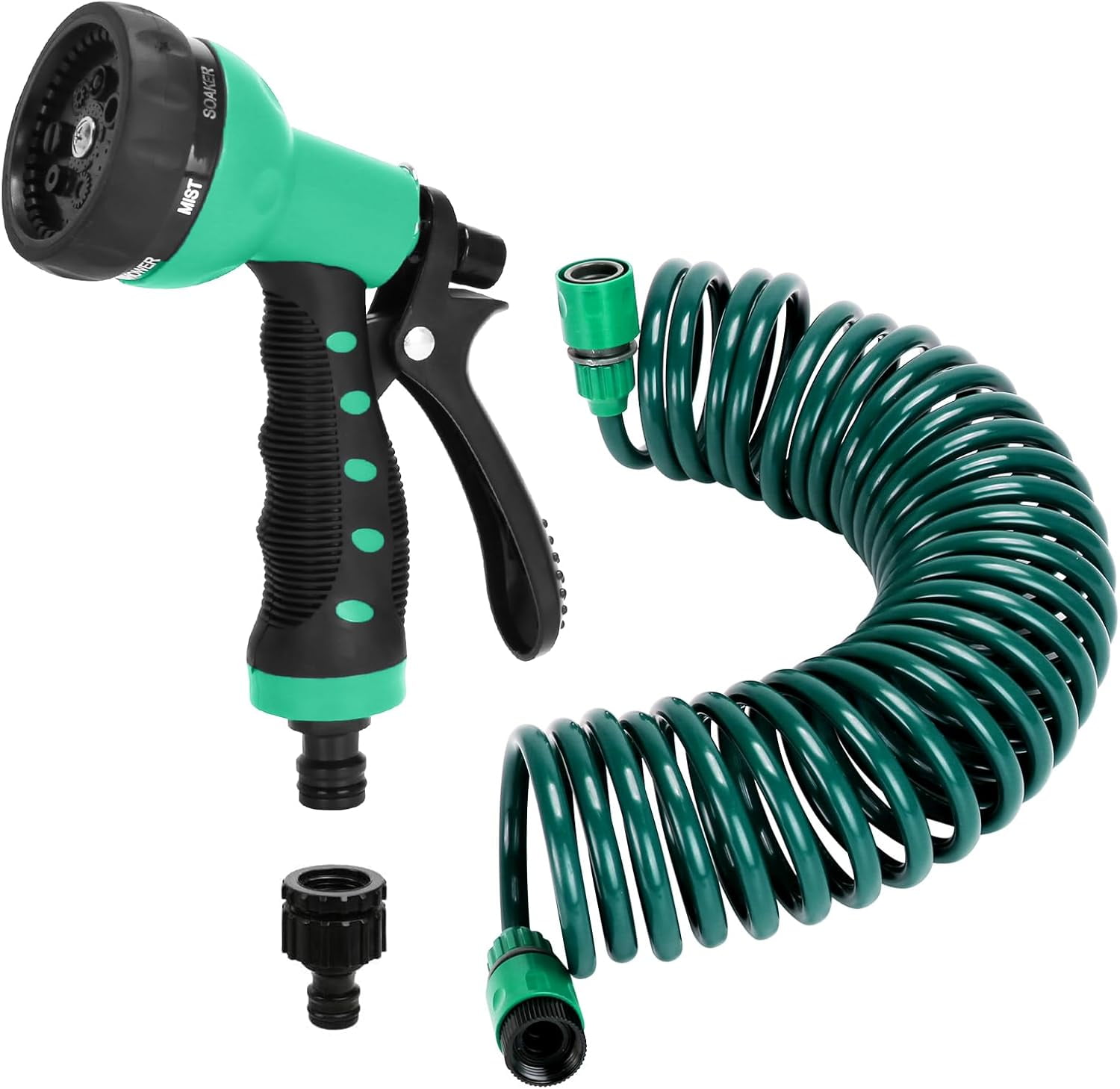 Recoil Garden Hose 25FT EVA Water Hose with 7-Pattern Spray Nozzle ...