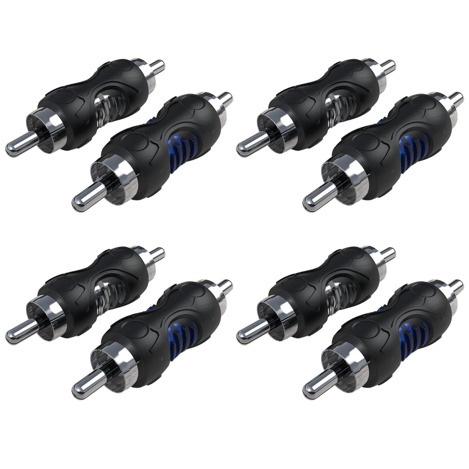 Recoil RCC-M8 8-Pack RCA Male to RCA Male Connector Adapters, Dual ...