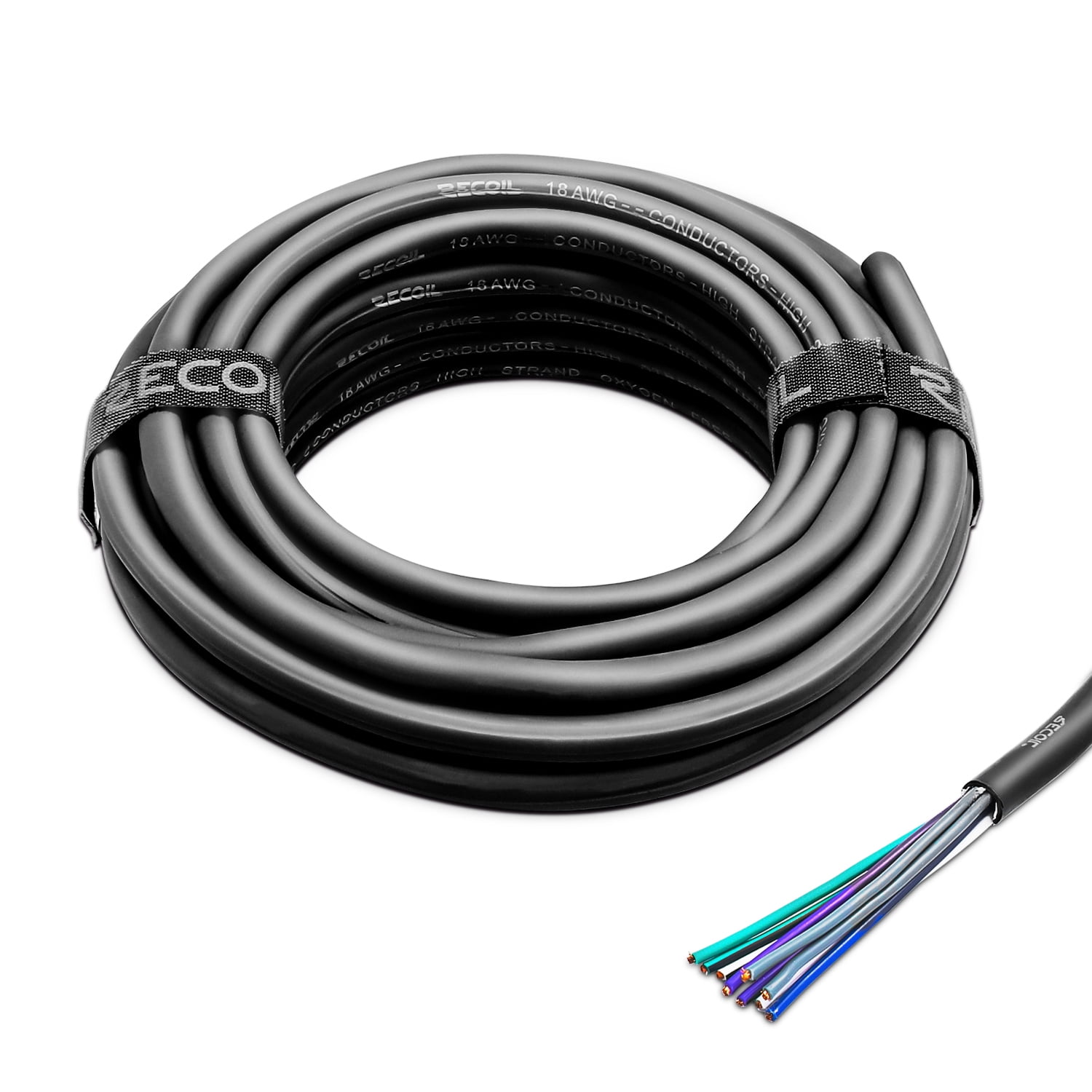 Recoil RS918-20 20-Feet 9-Conductor Speaker Cable, 18AWG CCA, Ultra ...