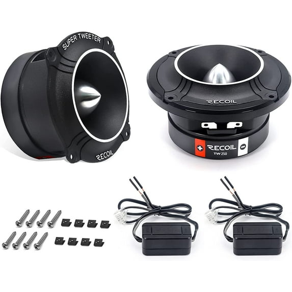 Recoil TW250 Bullet Super Tweeter, 1-Inch Coil, Aluminum Frame, 400W ...