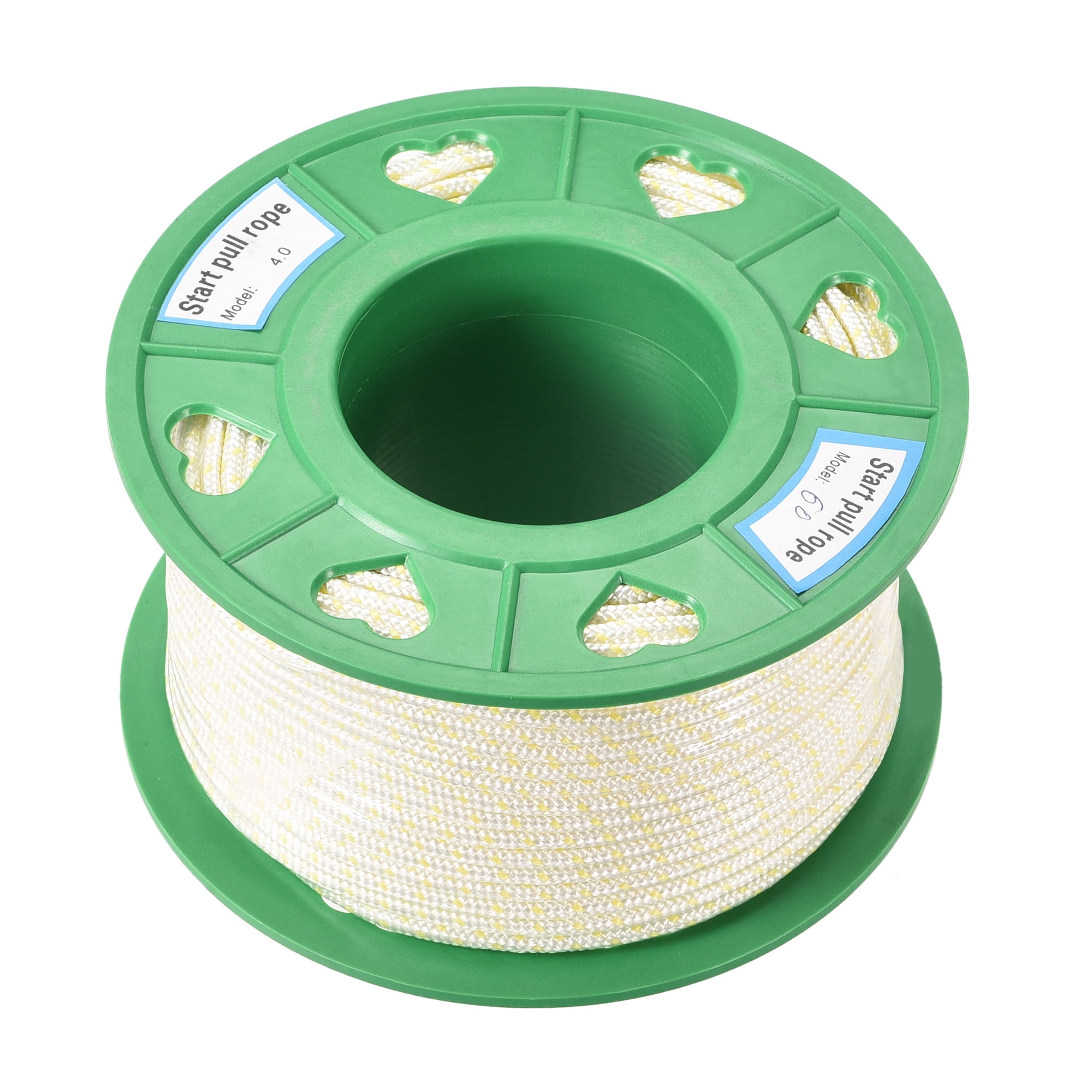 Recoil start Rope 4mm 5/32 Inch Dia 60m 196ft Polyester Pull Cord White ...