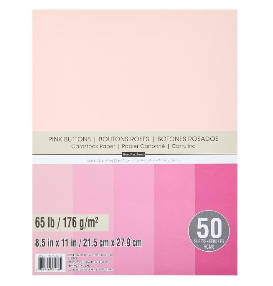 Recollections Cardstock Paper, 8 DHF10 1/2 X 11 Pink Buttons - 50 ...
