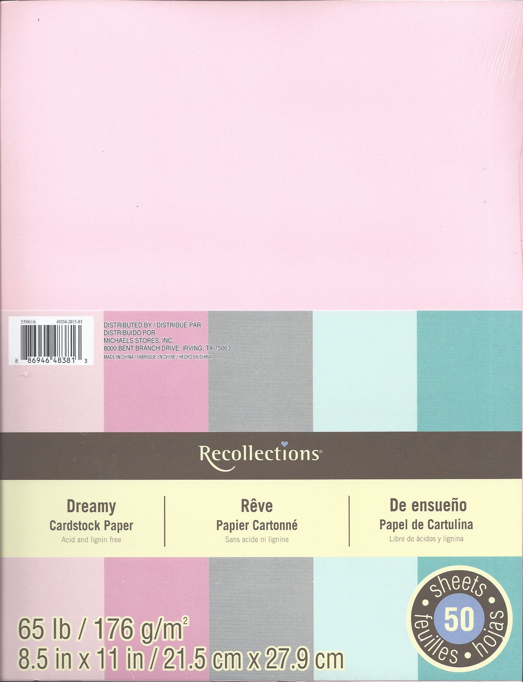 Recollections Cardstock Paper, 8 MMF7 1/2" x 11" Dreamy - 50 Sheets ...