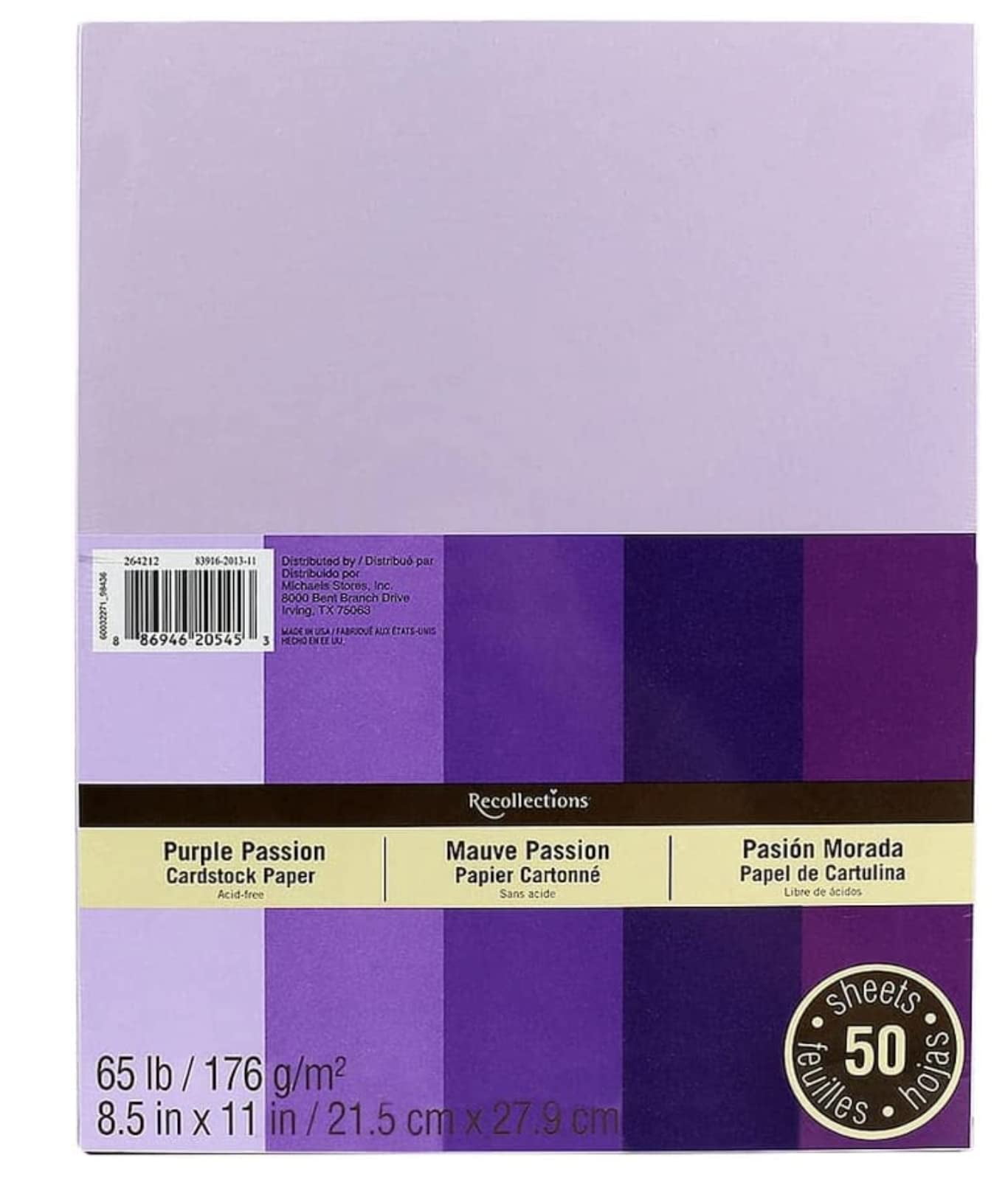 Recollections Cardstock Paper, 8 OIF8 1/2" X 11" Purple Passion ...