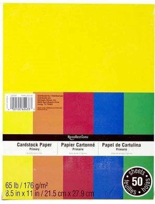 Recollections Cardstock Paper, 8 TSF6 1/2 X 11 Primary Colors - 50 ...