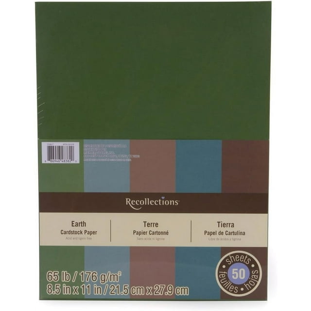 8.5" x 11" Earth Cardstock Paper by Recollections - Acid and Lignin ...
