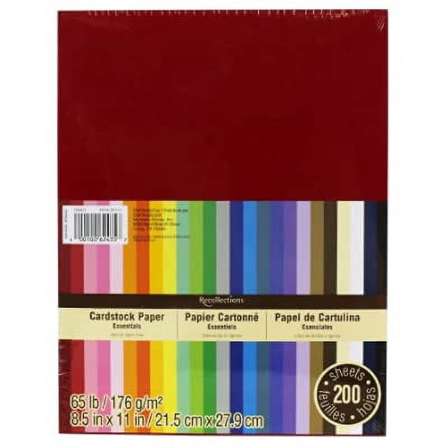 Recollections Cardstock Paper, Essentials 20 Colors - 200 Sheets 8-1/2 ...