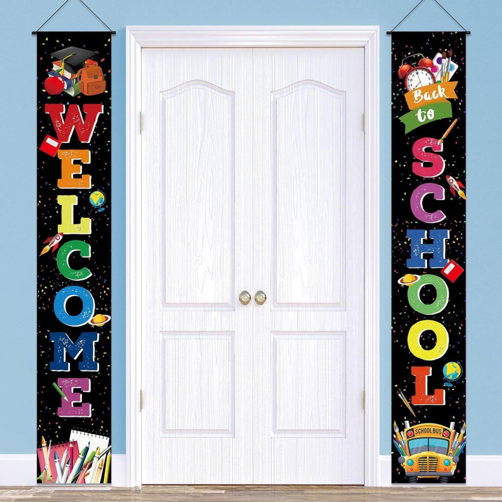 Recommend Flags Welcome Back To School Banner Decorations 70.8x11.8Inch ...