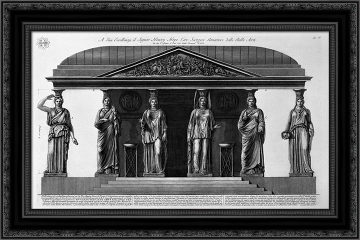 Reconstruction of the edifice supported by caryatids found in 1765 in ...