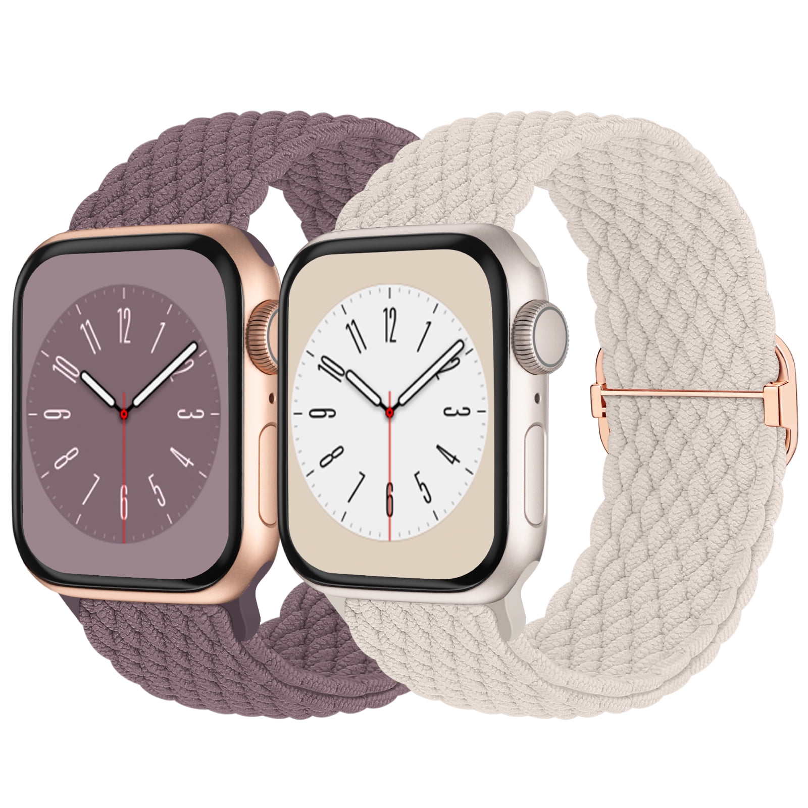 Recoppa 2 Packs Solo Loop Braided Strechy Compatible with Apple Watch ...
