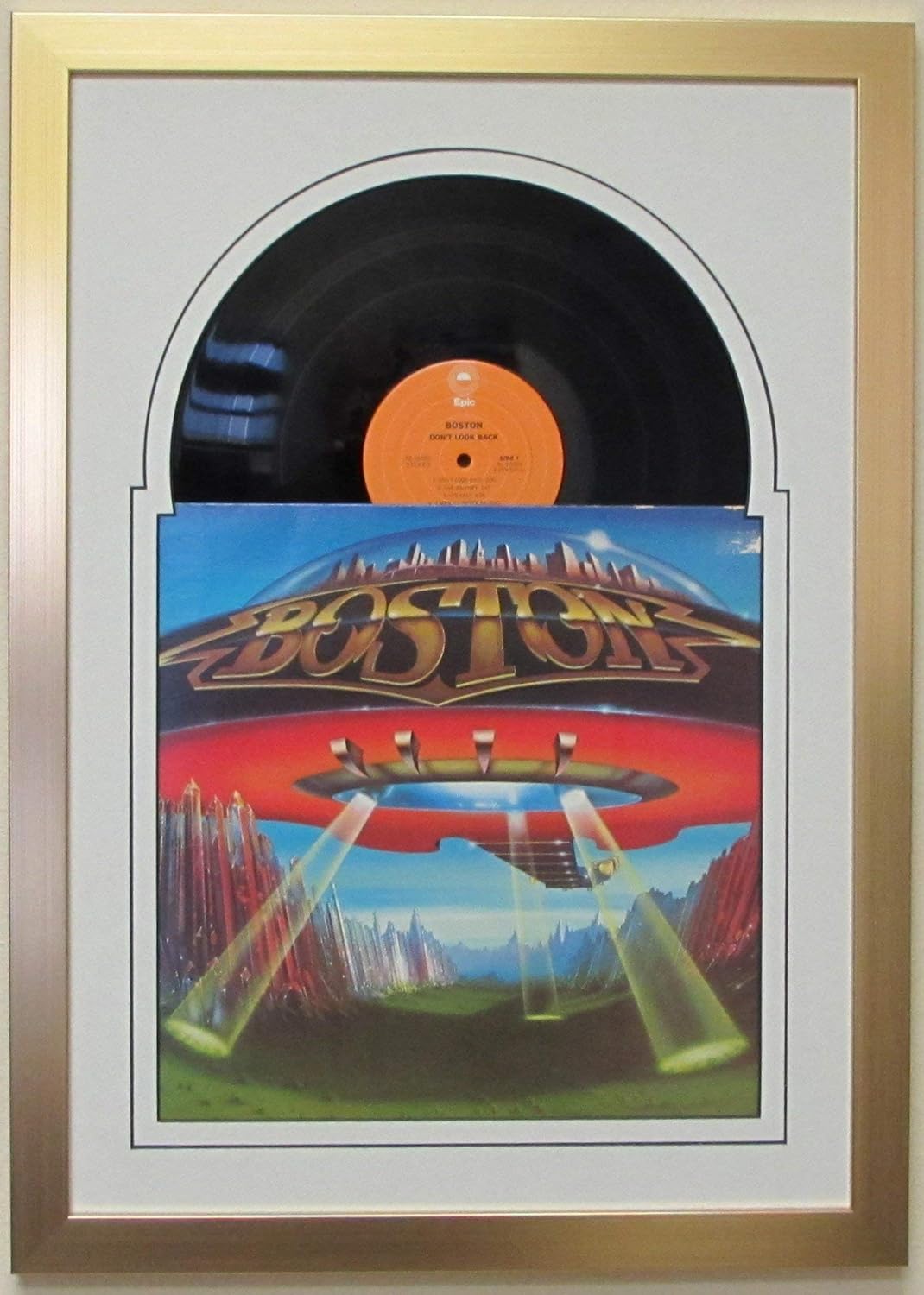 Record Album Display Frame Jukebox Style Matting Solid Wood Frame and ...