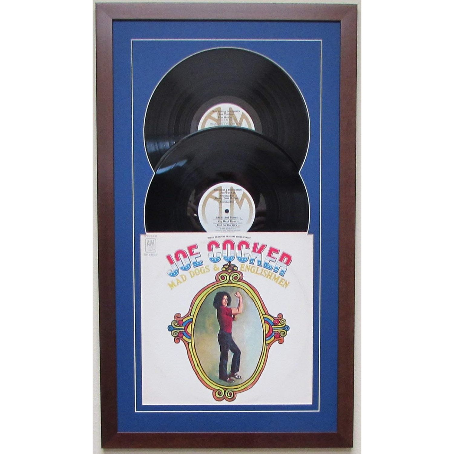 Record Album Double Vinyl LP Frame Display Featuring Dark Blue Matting ...