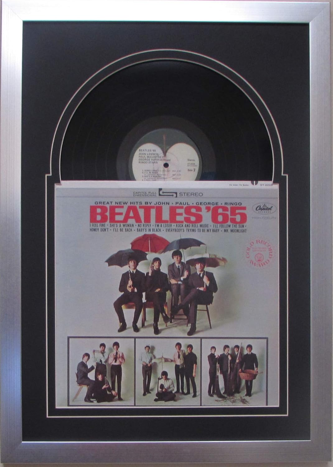 Record Album Frame Display Featuring Black Matting Juke Box Style ...