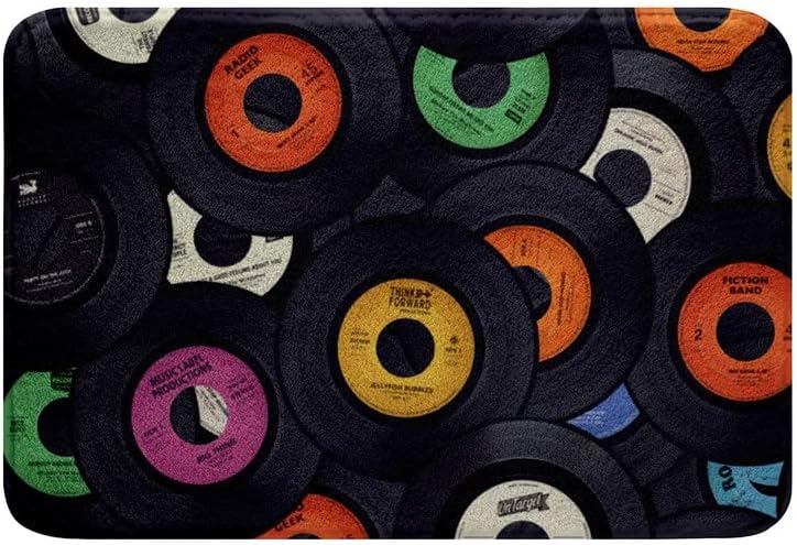 Record Bath Mats for Bathroom Vintage Disc Print CD Musical Pattern ...