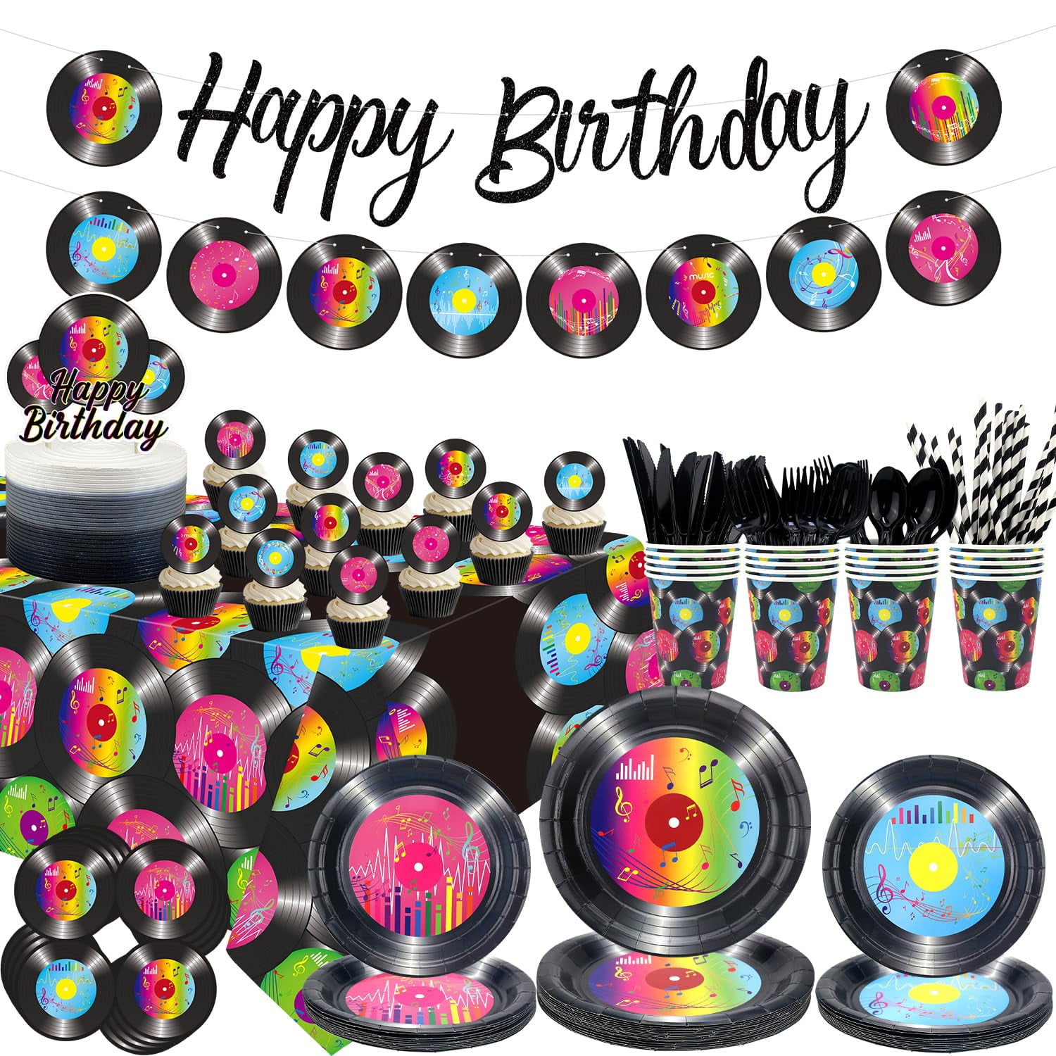 Record Birthday Party Decoration, Record Party Supplies, Plates Cups ...