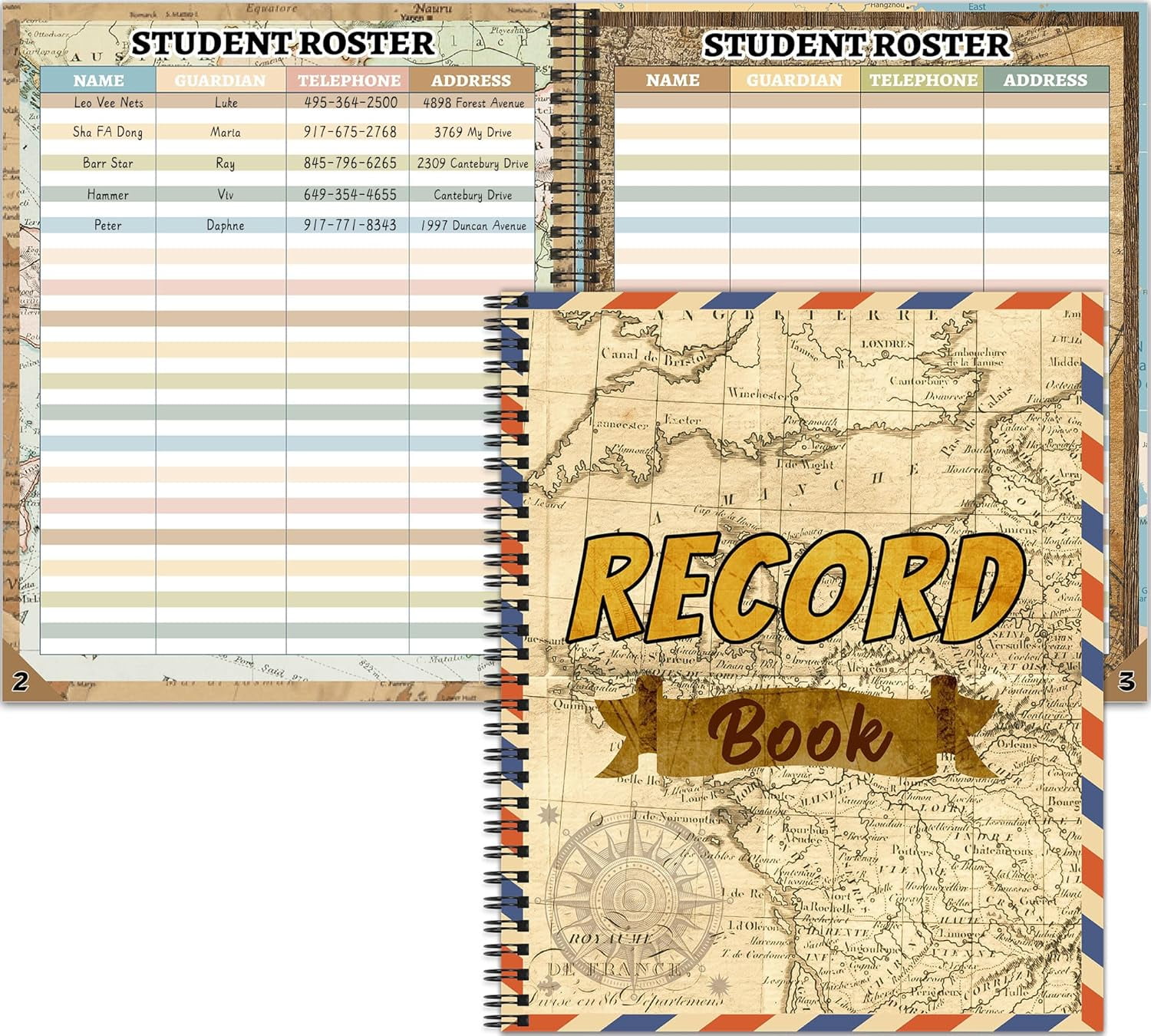 Record Book Colorful Teacher Record Book Spiral-bound Office Supply ...