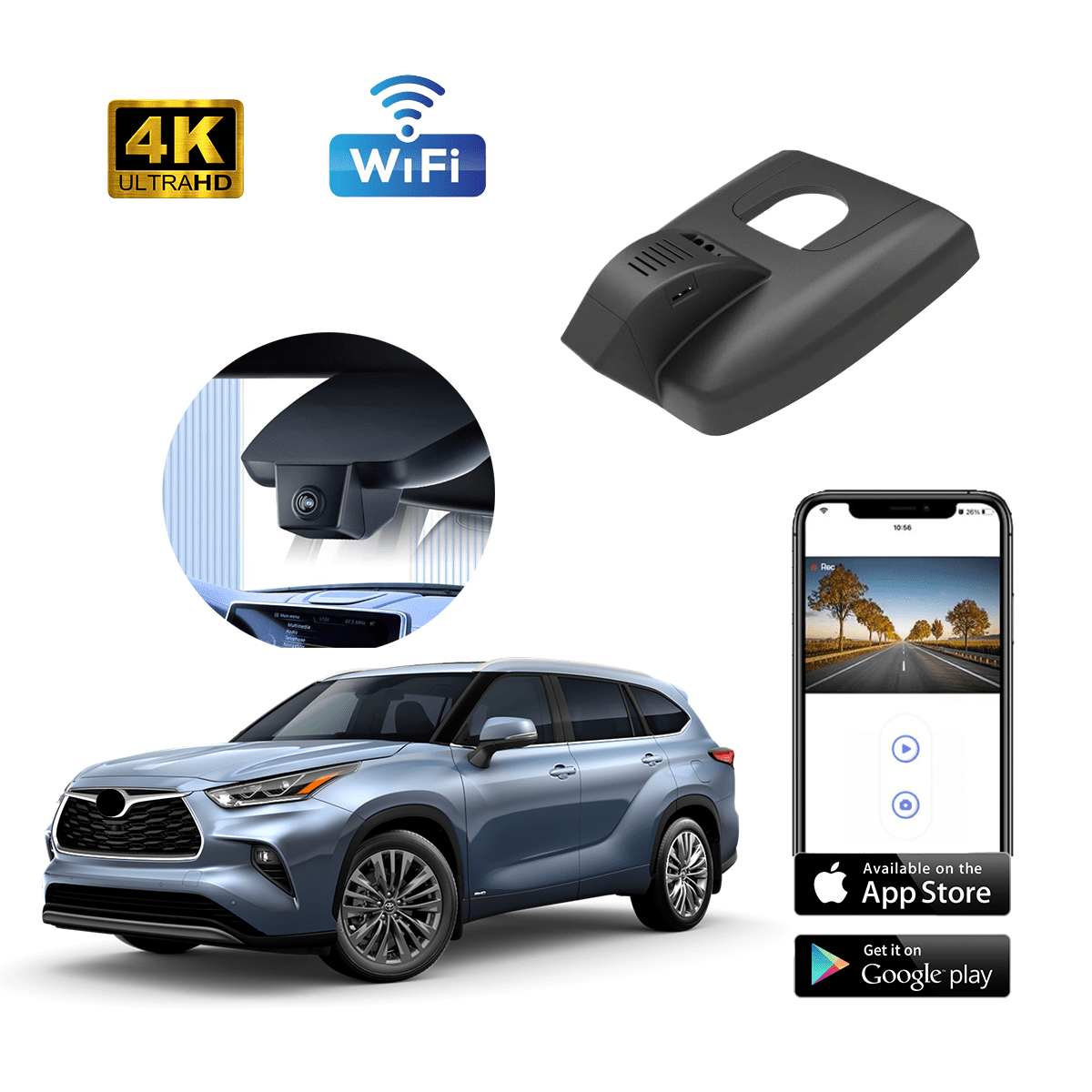 Record Eye Dash Cam Suitable for Toyota Highlander 2020-2024，OEM ...