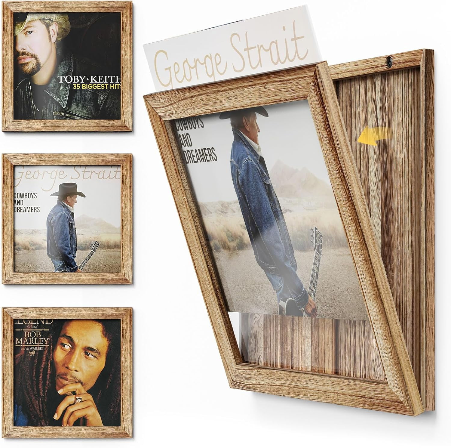 Record Frame Wall Front Opening, 3-Pack Album Frames for Vinyl Records ...