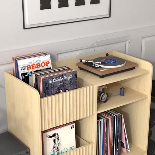 Record Player Cabinet - Record Player Stand with Vinyl Storage Up to ...