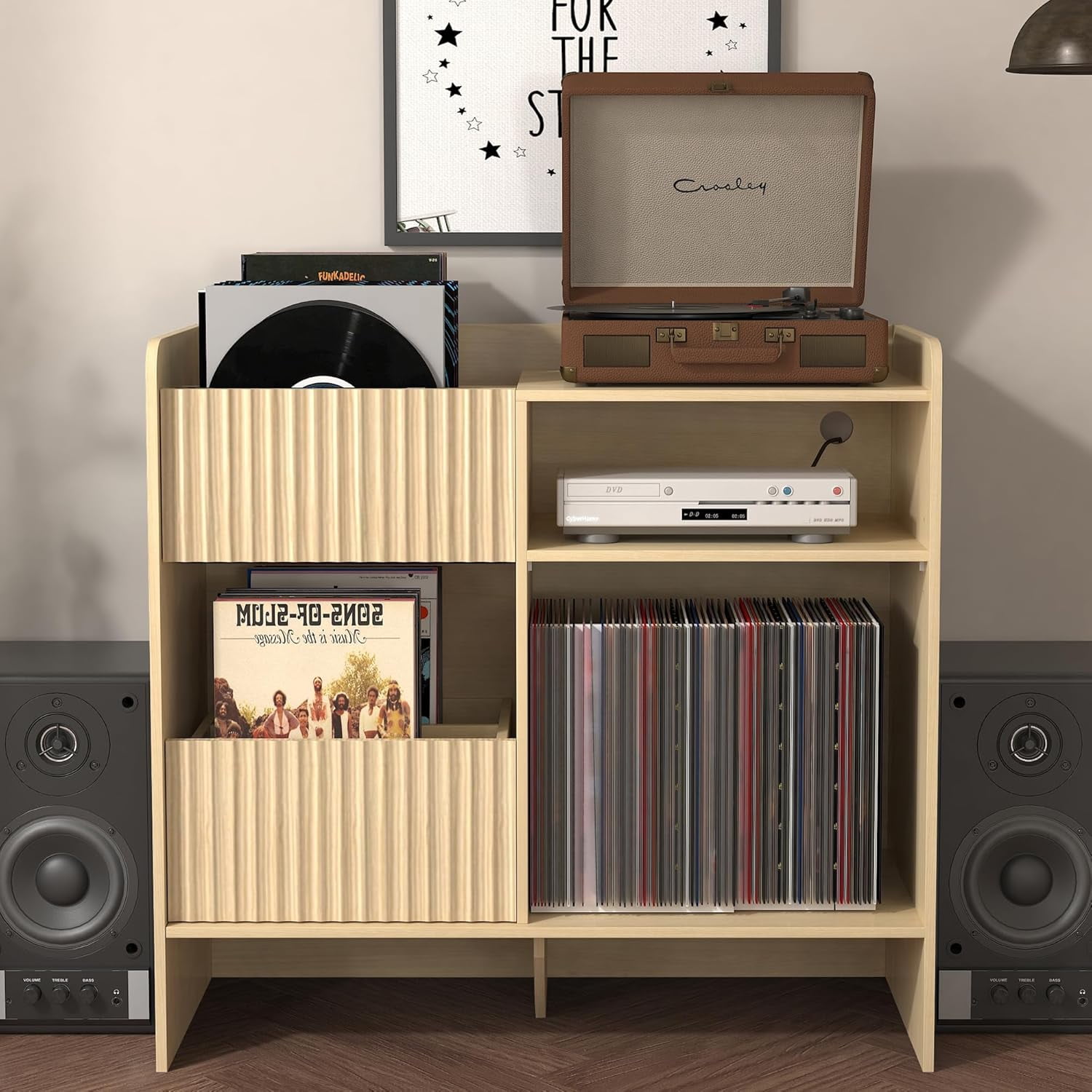 Record Player Cabinet - Record Player Stand with Vinyl Storage Up to ...