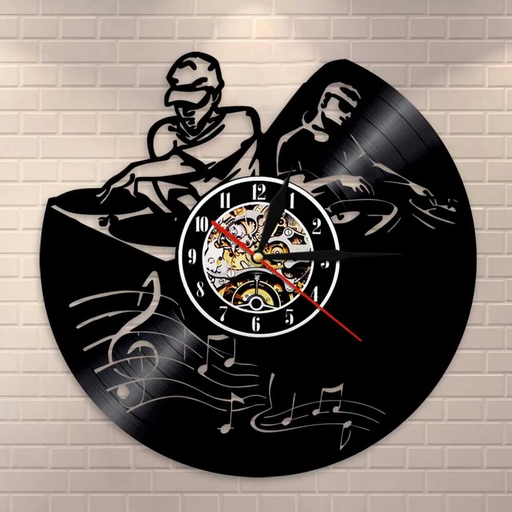Record Player Mixer DJ Vinyl Wall Clock,Vinyl Record Clock Wall Art ...
