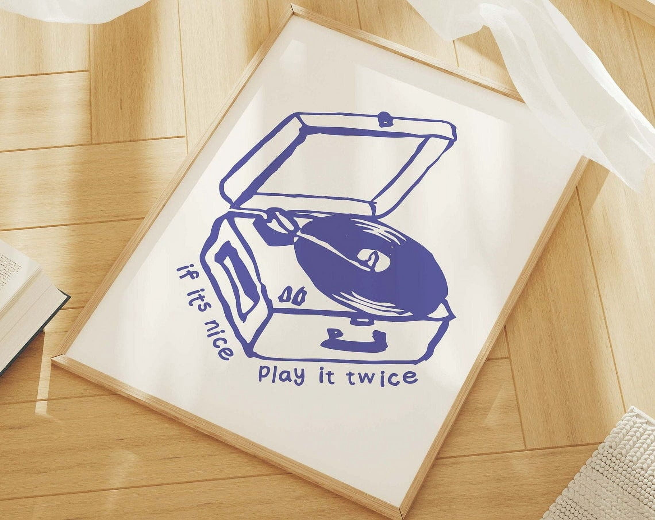 Record Player Print, Art, Music Wall Art, Cute Trendy Wall Art, Play It ...