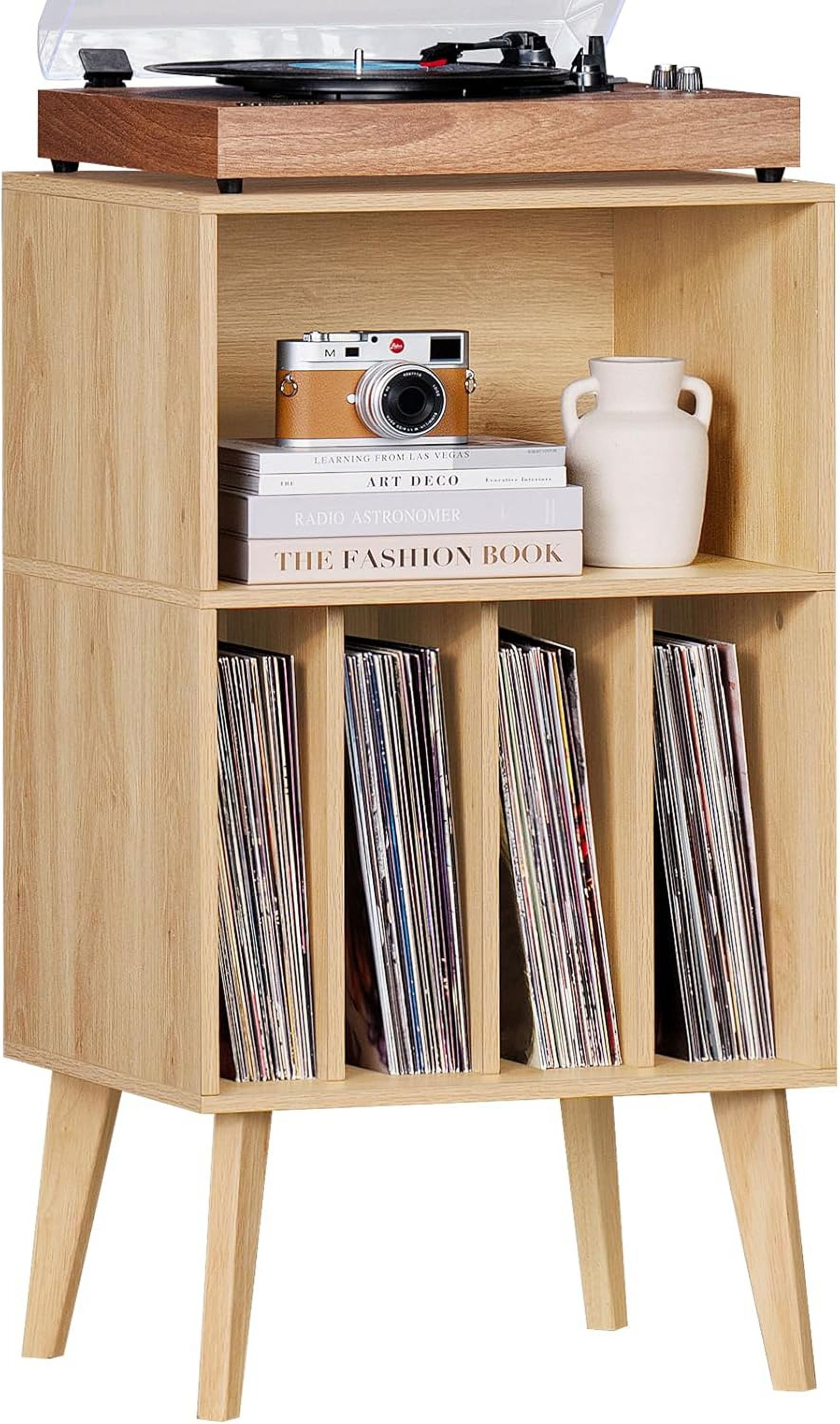 Record Player Stand, Burlywood Turntable Stand Holds up to 160 Albums ...
