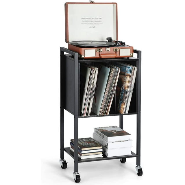 Free Shipping! Record Player Stand End Table with Vinyl Record Storage ...