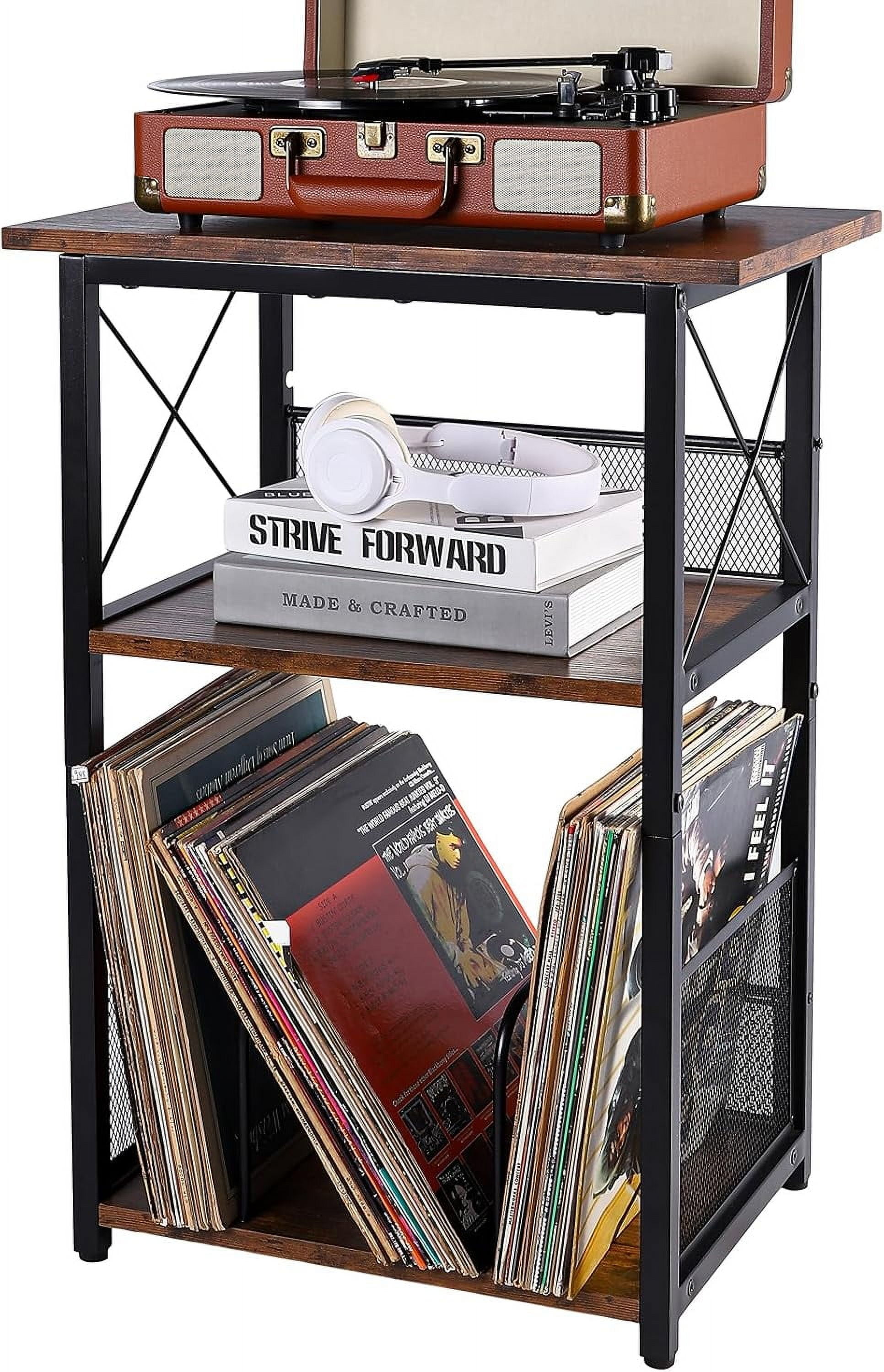 Record Player Stand Larger Desktop,3 Tier Turntable Stand with Vinyl ...