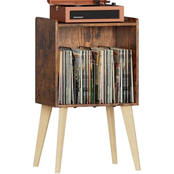 Record Player Stand – Minimalist Vinyl Record Storage Holds Up to 160 ...