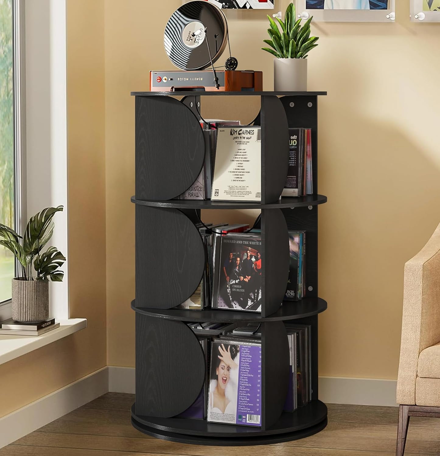 Record Player Stand,Turntable Stand with 3-Tier Vinyl Record Storage ...
