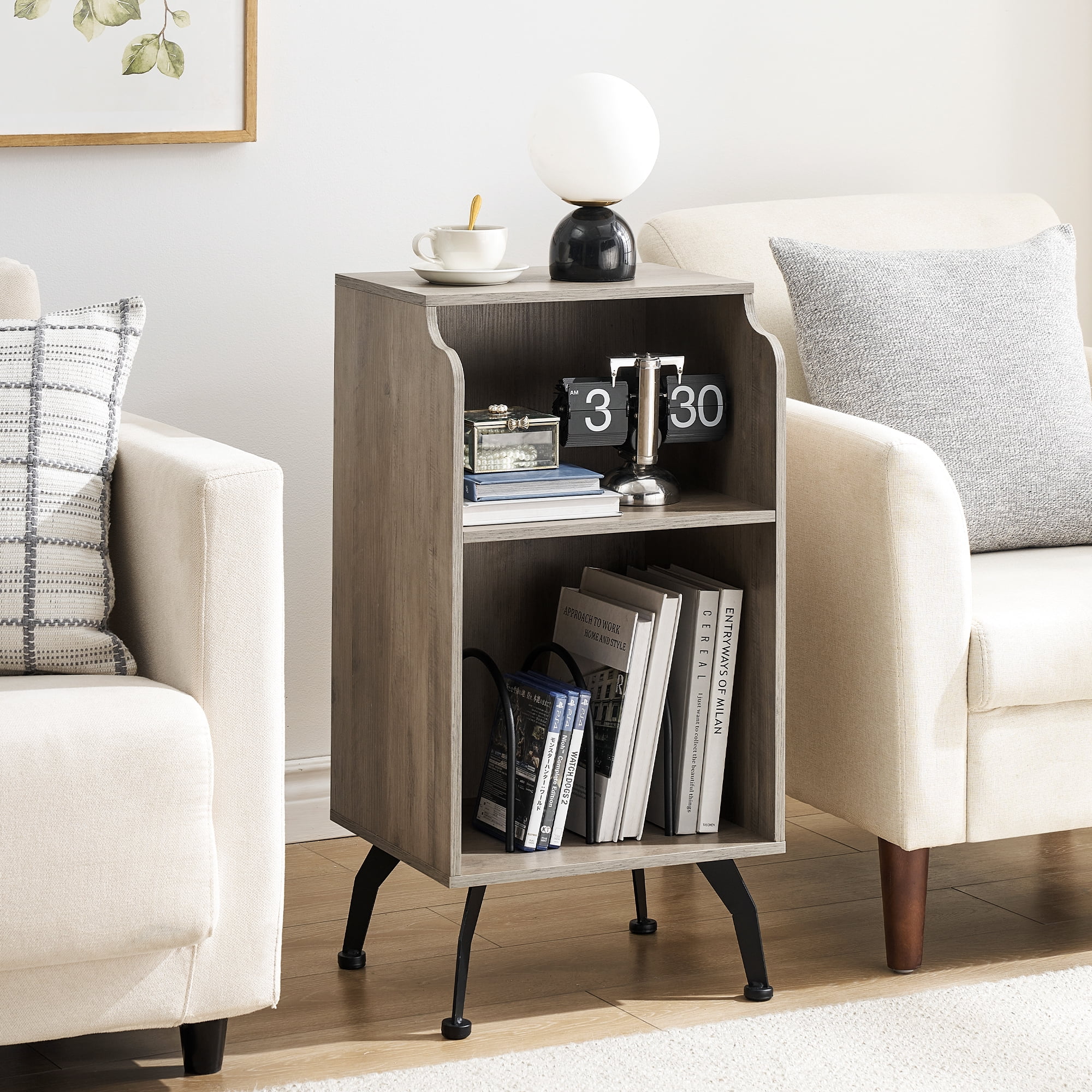 Record Player Stand, Turntable Stand with Record Storage, End Table ...