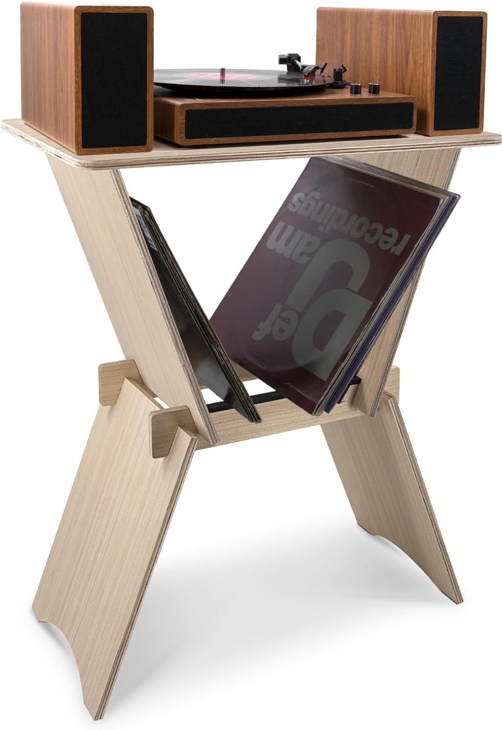 Record Player Stand, Turntable Stand with Record Storage Shelf, Vinyl ...