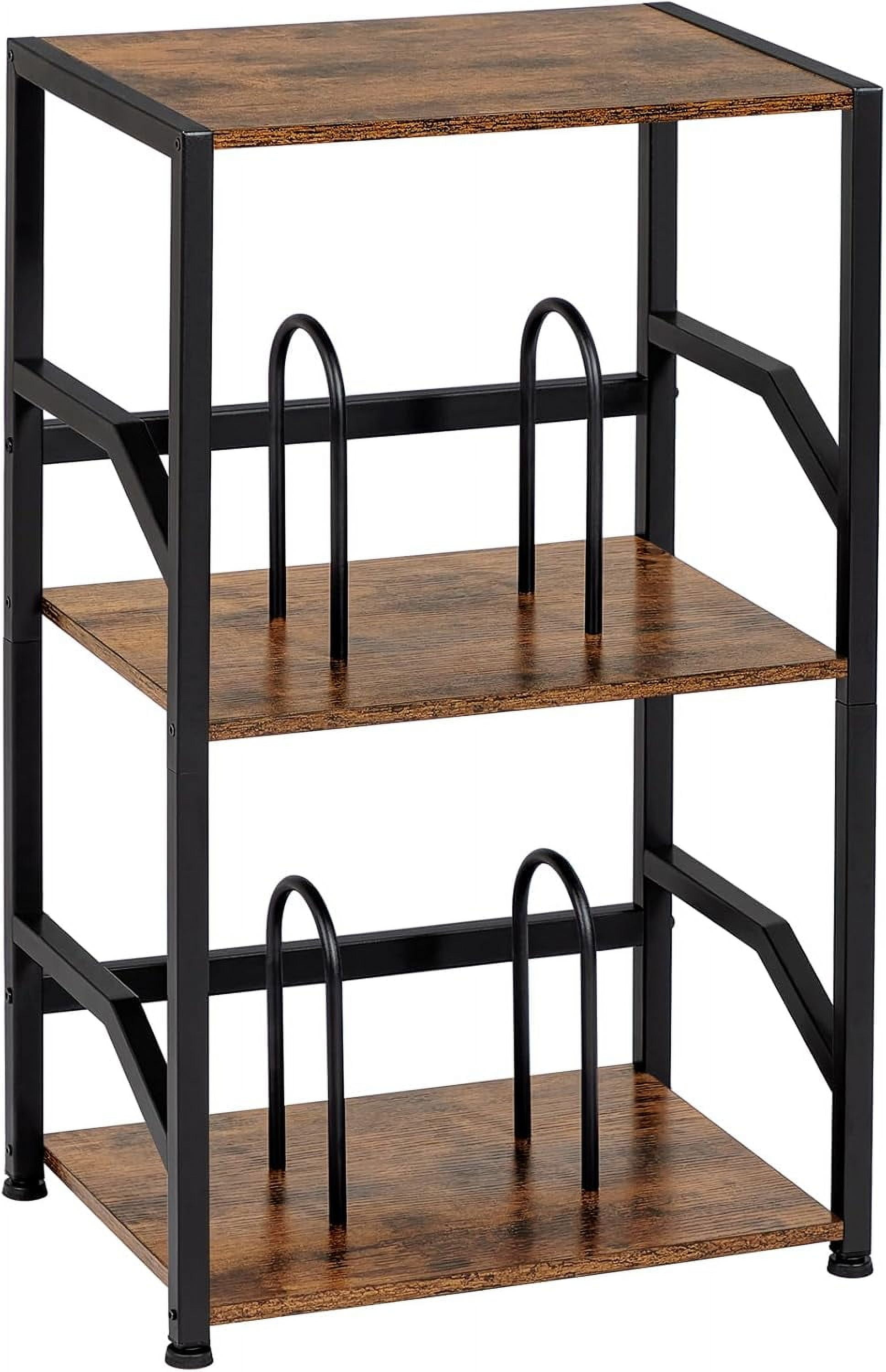 Record Player Stand, Vinyl Record Storage Up to 200 Albums, 3 Tier End ...