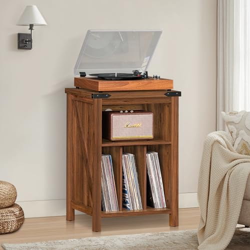 Record Player Stand with Vinyl Record Storage Holds up to 160 Albums ...