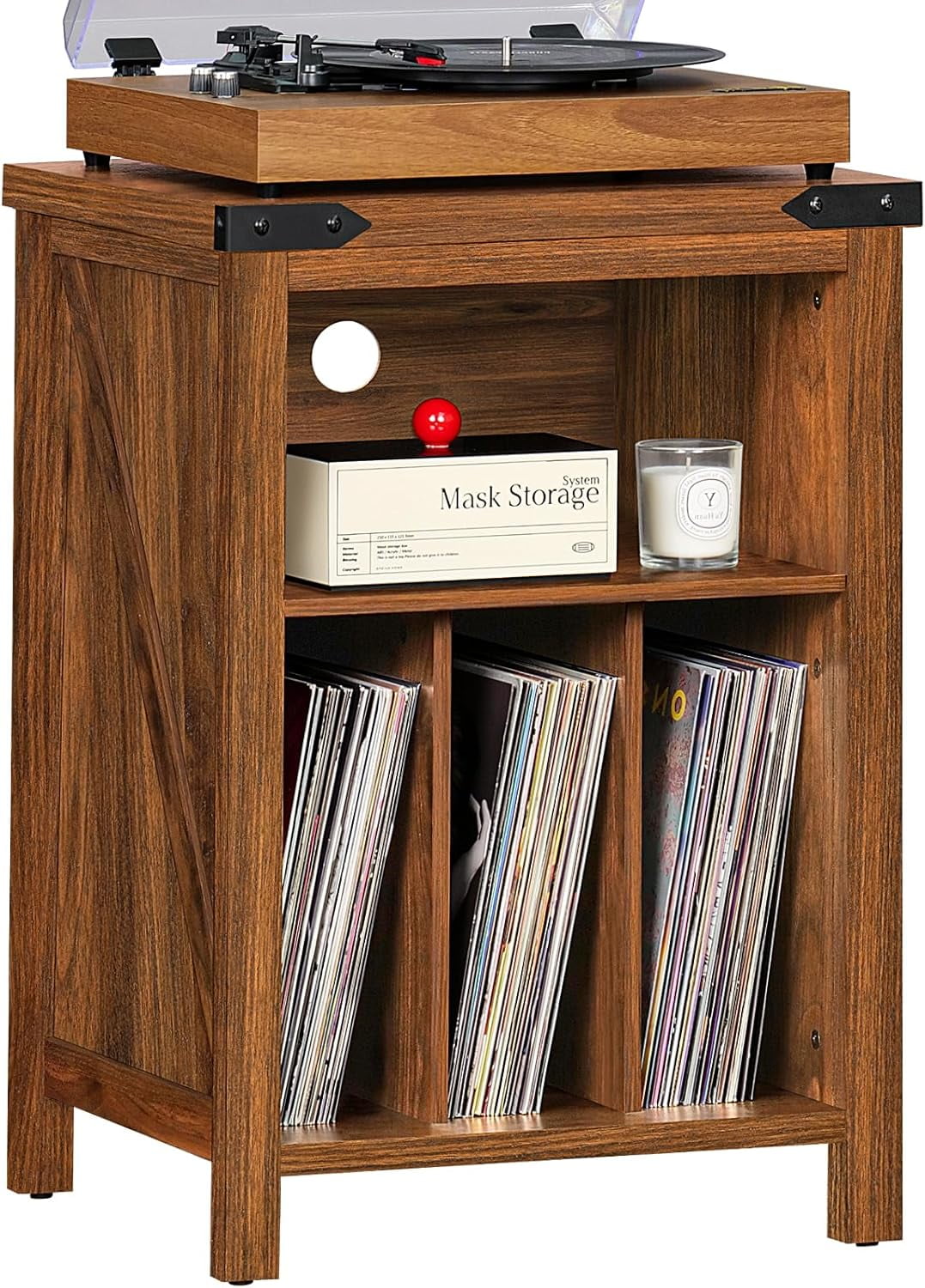 Record Player Stand with Vinyl Record Storage Holds up to 160 Albums ...